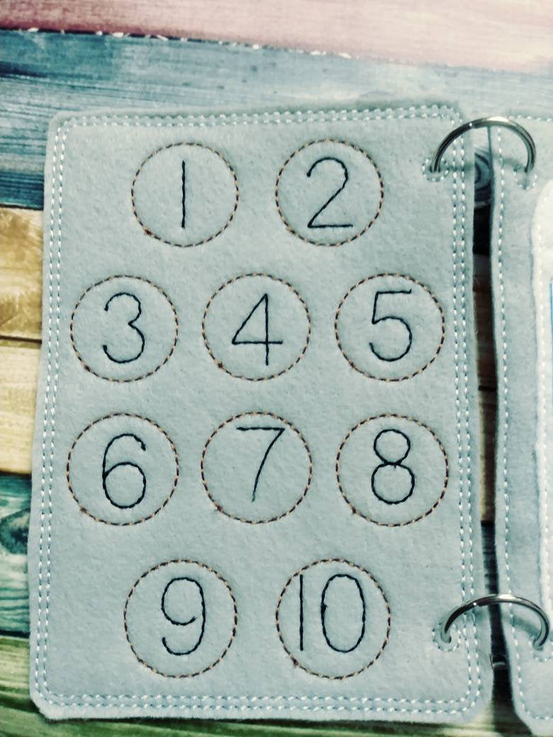 Learn to count - Toddler quiet book page - toddler busy book - countin ...