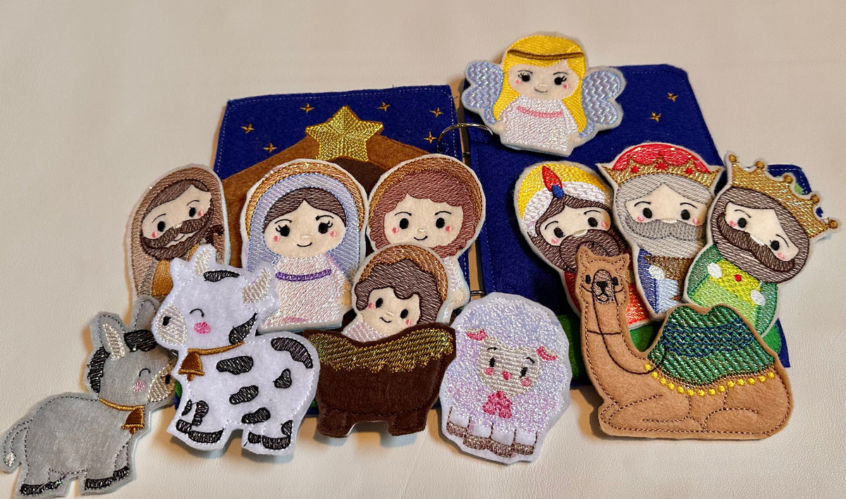 Nativity Finger Puppets Quiet Book, Religious Story Activity for Kids ...