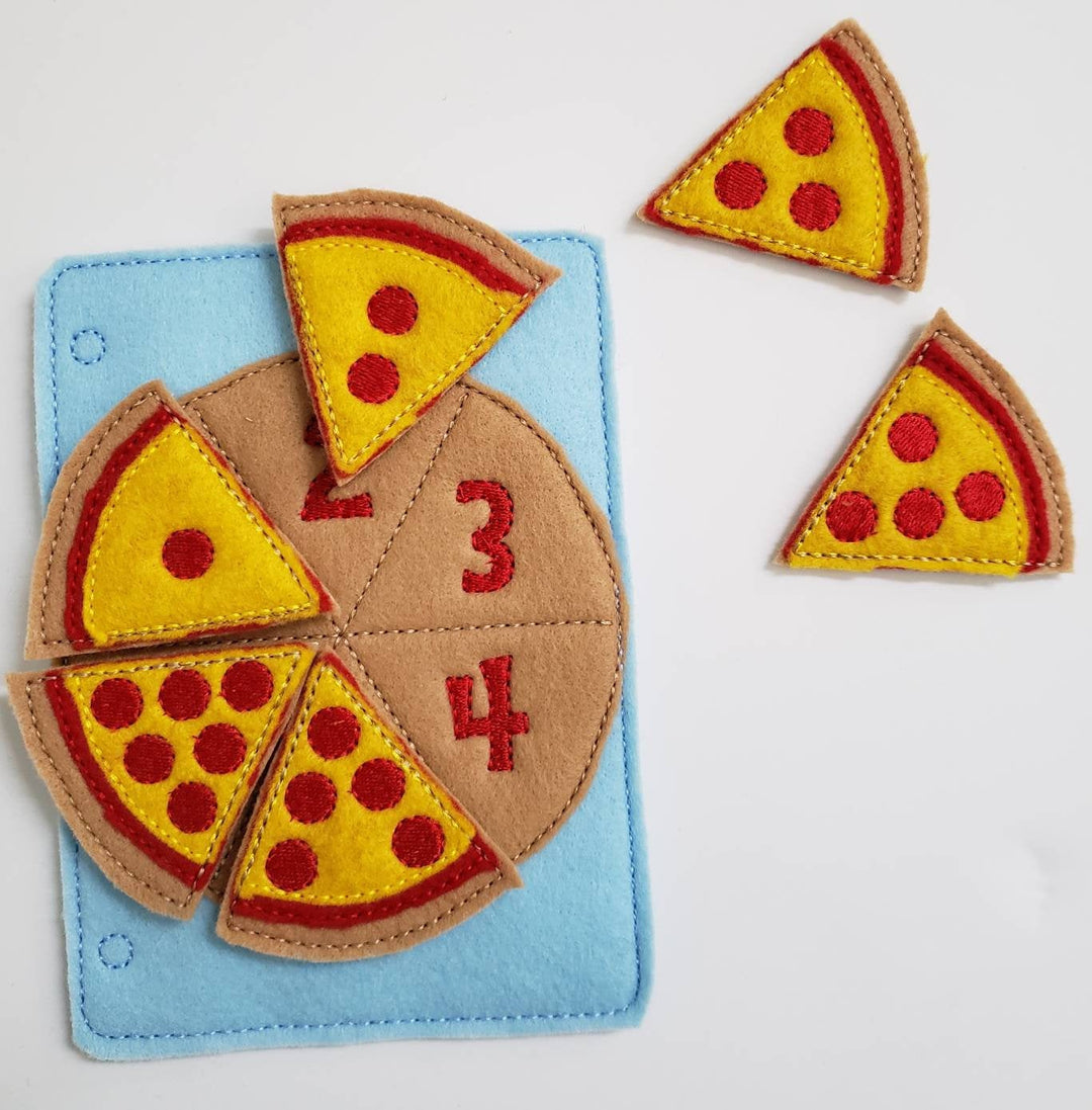 Learn to count - felt pizza counting quiet book page - number match ...